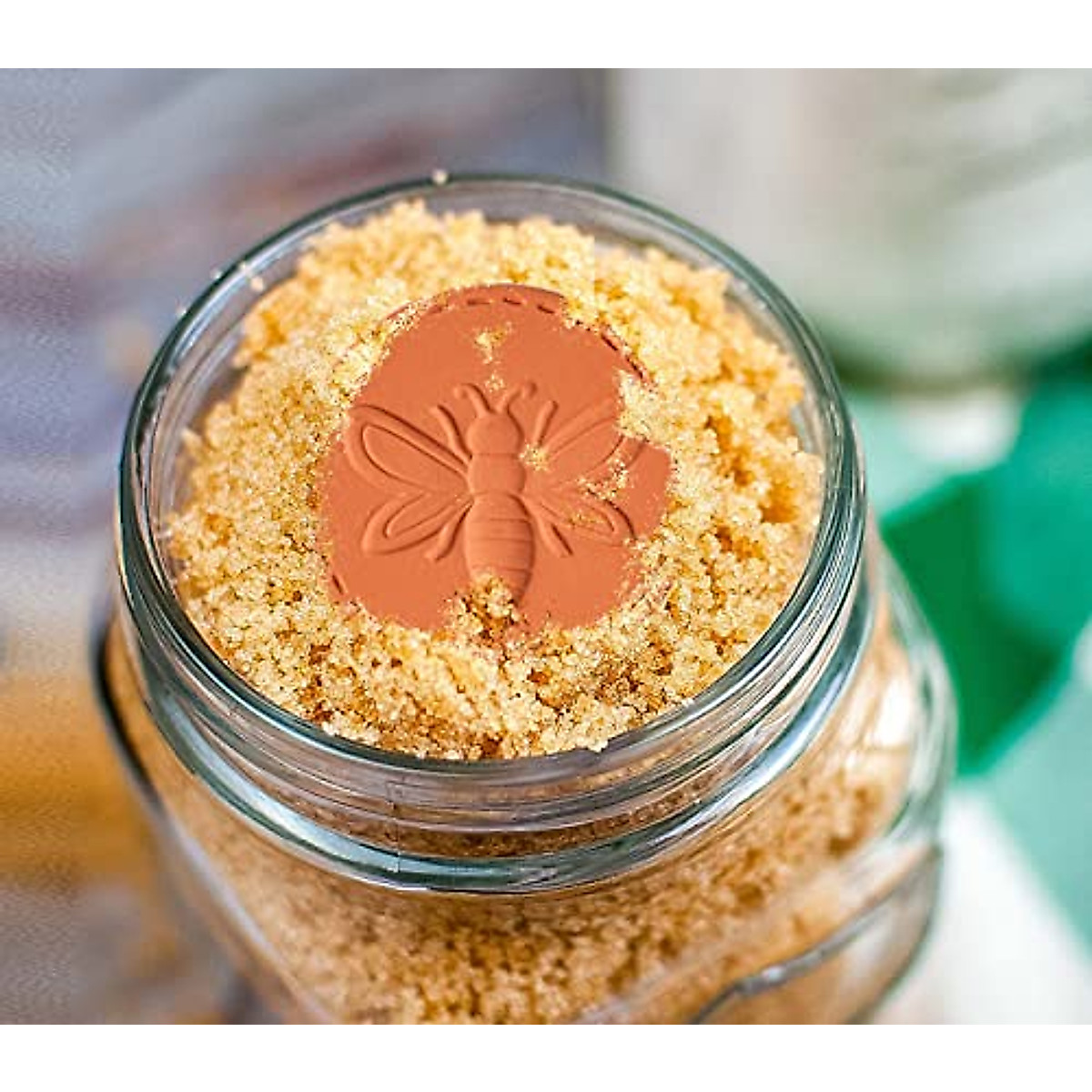 dgudgu Brown Sugar Keeper Bee 4 Terra Cotta Brown Sugar Saver disk clay disc for brown sugar brown sugar softener