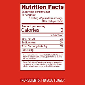 Luzianne Hibiscus Tea Bags, Family Size, Unsweetened, 132 Tea Bags, 22 Count (Pack of 6), Specially Blended for Iced Tea, Clear & Refreshing Home Brewed Summer Picnic Beverage