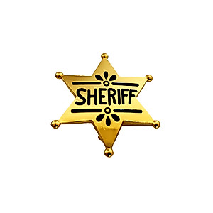 Children's Cowboy, Sheriff Theme Costume Dress Up Set For Boys and Girls - Cowboy Hat, Bandana and Gold Sheriff Badge (Brown)