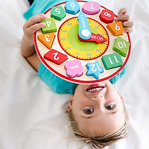 Melissa & Doug Shape Sorting Clock - Wooden Educational Toy