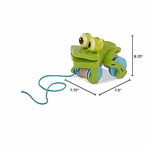 Melissa & Doug First Play Frolicking Frog Wooden Pull Toy - Developmental Duck Pull Toy For Toddlers Ages 1+