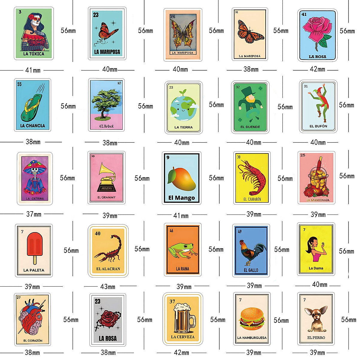 120Pcs Cards Loteria Stickers Pack, Funny Sport Vinyl Waterproof Sticker Decals for Water Bottle,Laptop,Phone,Skateboard,Scrapbooking,Bumper for Kids Teens Adults Fans for Party Supply…