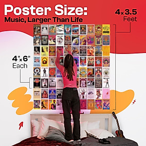 80 Pcs Rock & Grunge Posters - 80s & 90s Band Posters for Room Aesthetic & Decor