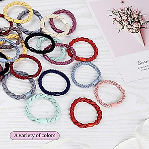 Hair Ties for Thick Hair, Tyfthui 32 Pcs Elastics Hair Bands Ponytail Holders, Hair Tie Bracelets for Women Girls, No Damage No Crease Hair Elastics for Women's Hair Multi-colored