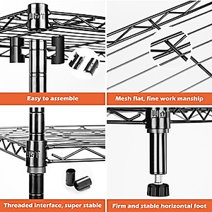 WDT 5 Tier Shelf Shelving Unit with Liners,Adjustable Metal Shelves for Storage, NSF Certified Wire Shelving Rack,1250bs Capacity Storage Shelves for Kitchen Garage,14" D×30" W×60" H