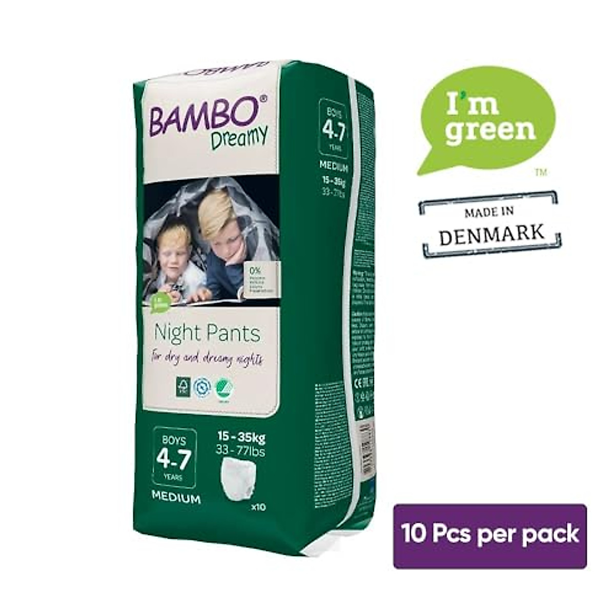 Bambo Nature Premium Dreamy Night Pants: Boys 4-7 years, 10 Count