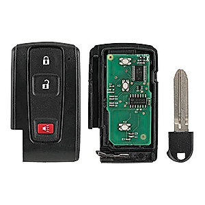 Key Fob Remote Replacement Fits for Toyota Prius 2004-2009 Keyless Entry 2+1 Buttons Remote Control for Silver Logo (MOZB31EG)