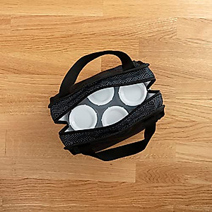 Dr. Brown’s Fold & Freeze Bottle Tote, Breastfeeding Essential Cooler Bag, 6 Baby Bottles Milk Storage - Black