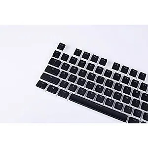 WANVISLIN Pudding Keycaps - Double Shot PBT Keycap Set with Translucent Layer, for Mechanical Keyboards, Full 104 Key Set -Black