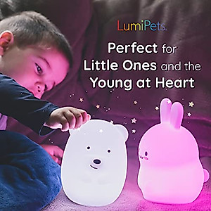 Lumipets Night Light for Kids, Silicone Nursery Light for Baby Room and Toddler, Portable Night Light for Kids Room, Rechargeable Animal Lights for Girls and Boys, Kawaii Lamp (Puppy)