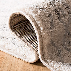 SAFAVIEH Tulum Collection Area Rug - 8' x 10', Ivory & Grey, Moroccan Boho Distressed Design, Non-Shedding & Easy Care, Ideal for High Traffic Areas in Living Room, Bedroom (TUL268A)