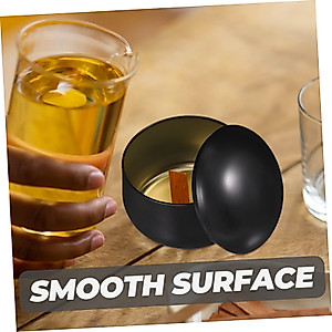 Anneome 12pcs Empty Candle Tins Belly Candle Tins Lids Metal Candle Jar DIY Scented Candle Tins Aromatherapy Candle Small Tins Black Leak-Proof Design