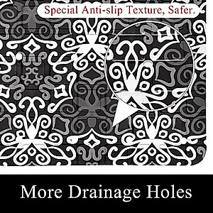 Bath Tub Shower Mat - Anti-Slip PVC Material 15.1x26.8 in, Gentle Cushioning Quick Drying Suction Cups Reliable Solution - Luxury Decoration Illustration - Gray Non-Slip Floor Mat