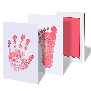 Clean Touch Ink Pad for Baby Handprints and Footprints, PChero Inkless Print Kit for Family Keepsake Newborn Shower Gifts