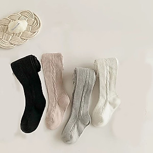 4 Pack Baby Girl Tights Cable Knit Leggings Toddler Kids Cotton Warm Pantyhose Pants Stockings 2-4Years