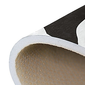 WellLee Door Mat,Black White Cow Skin Print Floor Mat Non-Slip Doormat for Living Dining Dorm Room Bedroom Decor 60x39 Inch