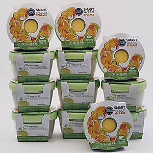 FOSA extra small vacuum container, microwavable with lid 13.5oz, 12pcs set (vacuum unit not included)