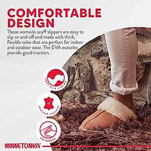 Minnetonka Women's Chesney Suede Scuff Slippers 9 M Chocolate