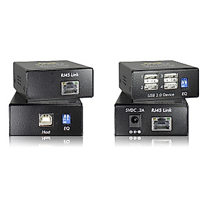MuxLab USB 2.0 4-Port Extender Kit | 165ft (50m) Over Single Cat5e/6 Cable| 4 USB 2.0 Ports | Plug and Play | No Driver | Supports All Operating Systems | Zero Latency | Ideal for Work or Home