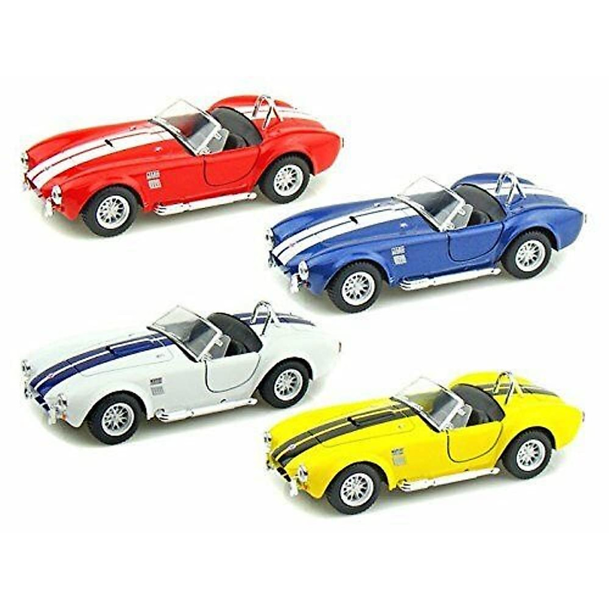 Kinsmart 1/32 Scale Diecast Pullback Action 1965 Shelby Cobra 427 S/c Set of 4 Colors