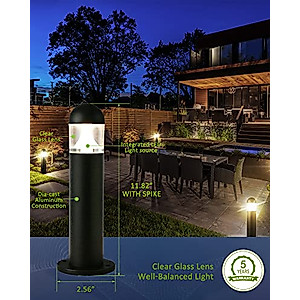 MOON-DE-AGE Low Voltage Landscape Pathway Lights, 12V LED Bollard Light IP67 Waterproof, Outdoor Driveway Walkway Wired Lights (Inclusion Connector) - Yard Garden Lawn, 2700K Warm White, 6 Pack