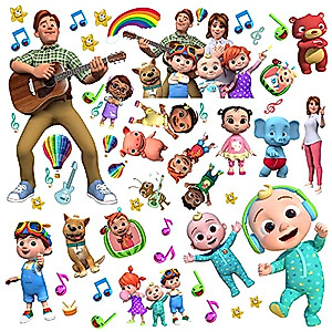 Cartoon Wall Decals Waterproof Peel and Stick Wall Decoration Stickers for Boys Girls Bedroom Bathroom Living Room Kitchen Nursery Playroom Decor