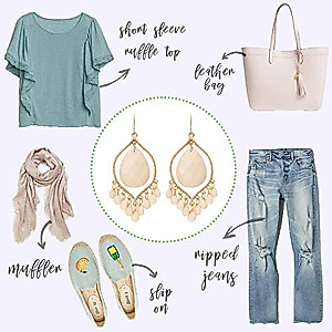 Bohemian Multi Beads Tassel Chandelier Dangle Drop Earrings for Women