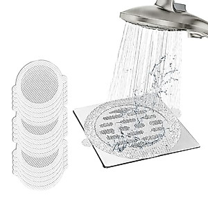 30 PCS Disposable Shower Drain Hair Catcher Mesh Stickers - Waterproof Adhesive - Easy to Use - Large 4.3 inch Shower Drain Cover Protector, Drain Hair Catchers for Shower Floor Drain Sink Strainer