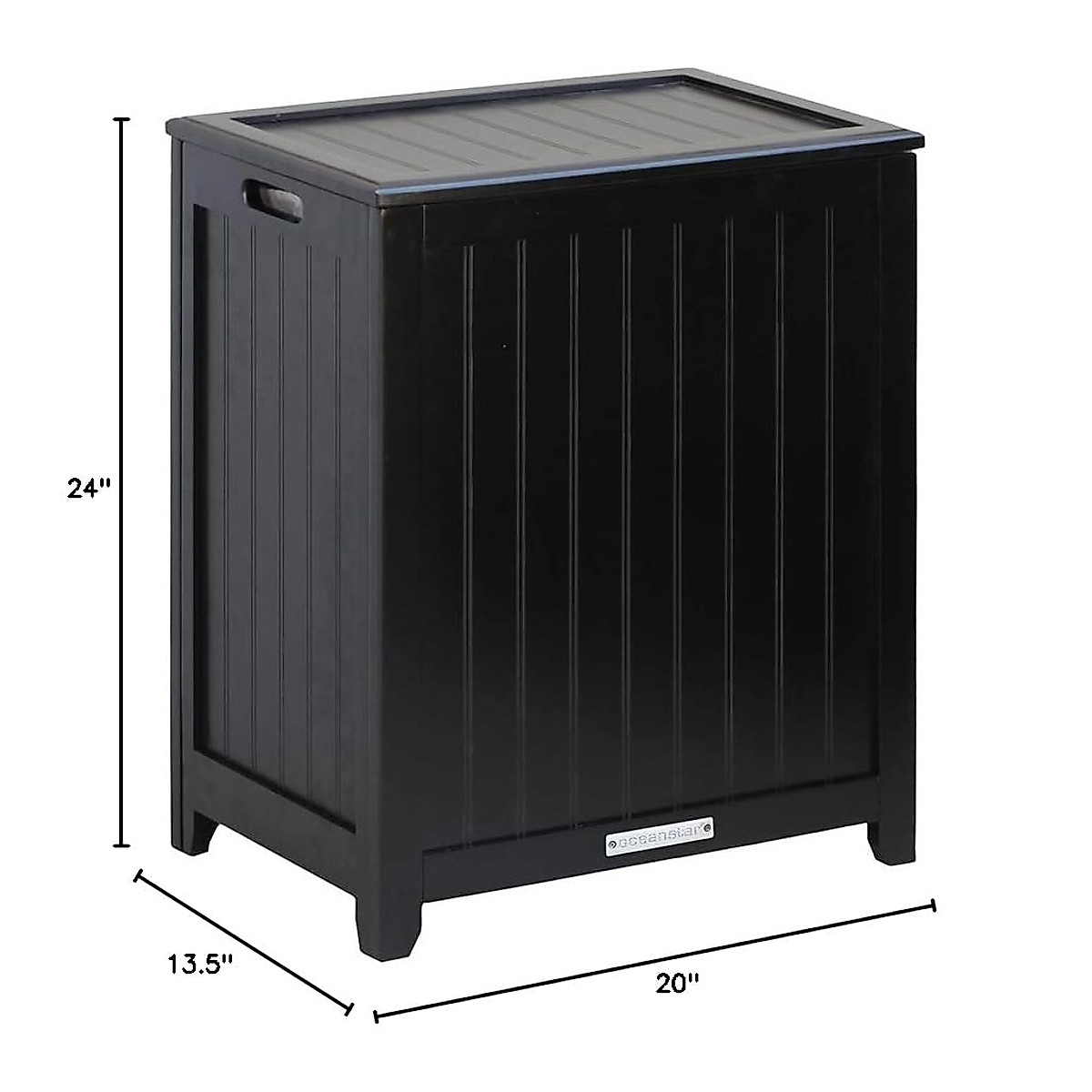 Oceanstar RHP0109MH Rectangular Laundry Wood Hamper, Dark Mahogany Finished