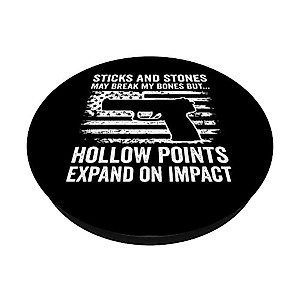 Sticks And Stones Hollow Points - 9mm .22 .45 Funny Pistol PopSockets Swappable PopGrip