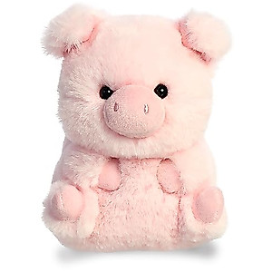Aurora® Round Rolly Pet™ Prankster Pig™ Stuffed Animal - Adorable Companions - On-The-Go Fun - Pink 5 Inches