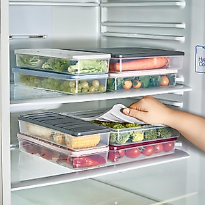 Selka Home - Airtight Food Storage Containers with Lids, Refrigerator Organizers and Storage, Nora 2 Piece - Large Size 76 Oz (2,25 Liter), Ecru