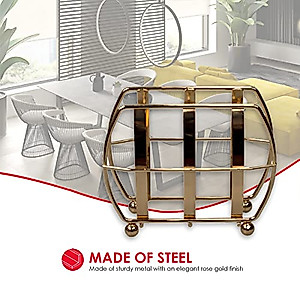 Home Basics Indoor Outdoor Lyon Napkin Holder for Kitchen Countertop | Dinner Table | Indoor & Outdoor Use | Storage and Organization, Rose Gold