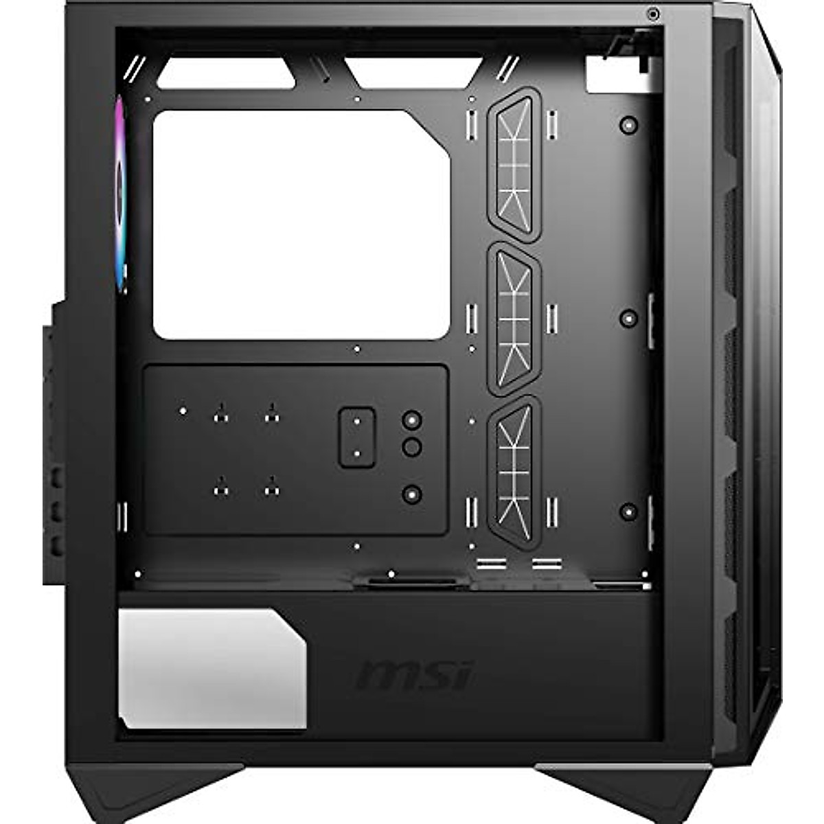 MSI MPG GUNGNIR 110R - Premium Mid-Tower Gaming PC Case - Tempered Glass Side Panel - 4 x ARGB 120mm Fans - Liquid Cooling Support up to 360mm Radiator - Two-Tone Design