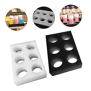 Alipis 6 Pcs Milk Tea Cup Holder to Go Drinks Carrier Cup Holder Trays Six-Holes Cup Holder Packing Trays Glass Car Cup Holder Drink Carrier Tray Universal Pearl Cotton Tea Set re-usable