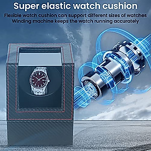 Automatic Watch Winding, Adjustable [Upgraded] Watch Pillow, Luxury Walnut Watch Winder for Rolex with Quiet Motor, Built-in Illumination, AC Adapter Watch Winder Box for Men and Women (Cranberry)