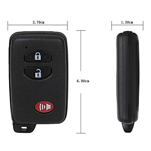 ZENITHIKE Replacement Keyless Entry for Smart Proximity Remote Key Fob 3-buts Key Uncut Blade Replacement for Toyota 4Runner/for Scion tC/Prius/Venza HYQ14ACX 89904-47230 89904-47370 Set of 2