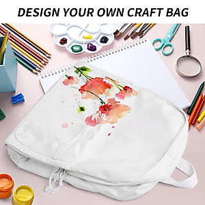 Zicac Unisex DIY Canvas Backpack Daypack Satchel Backpack(Natural White)