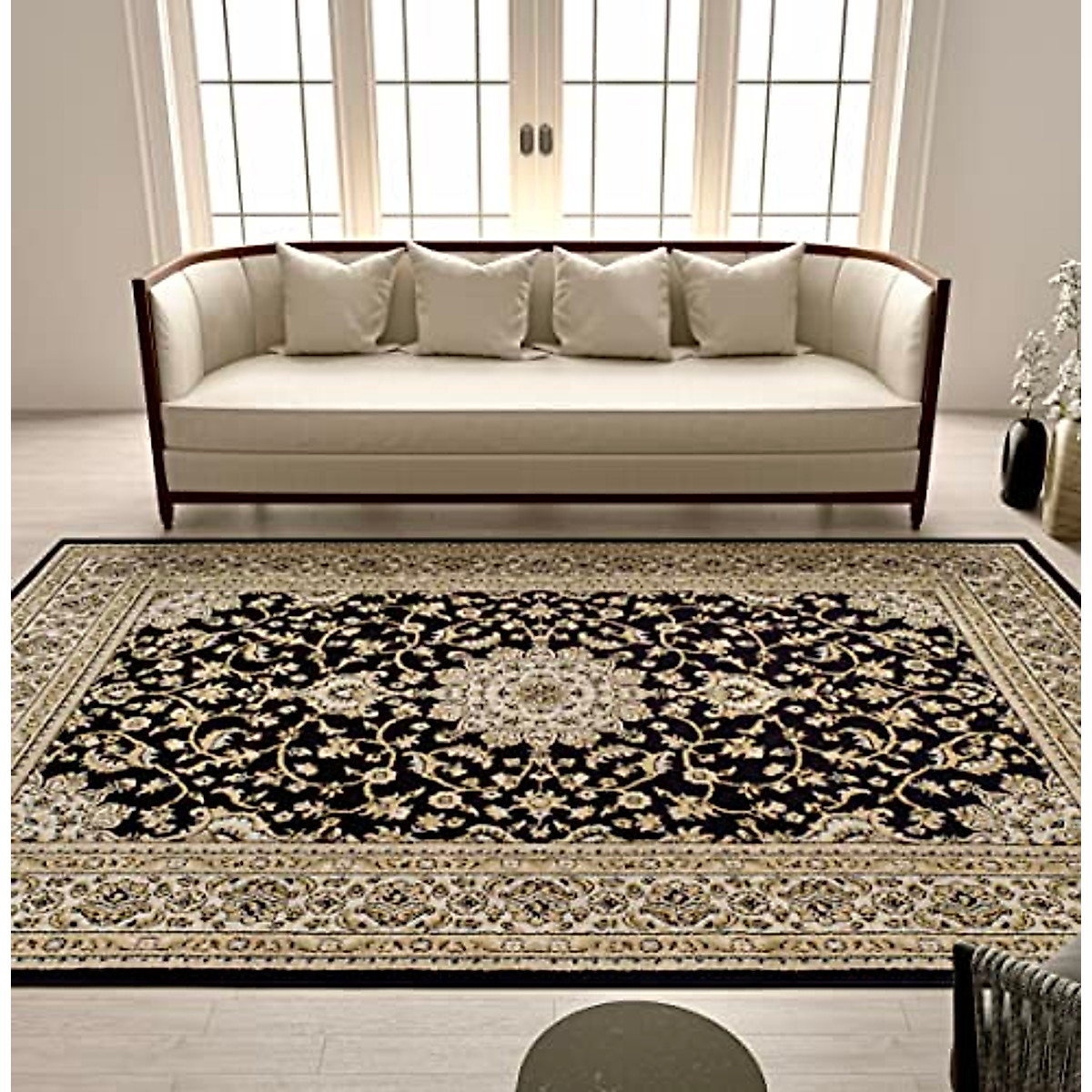 New Traditional Area Rugs 2x3 Black Foyer Rugs 2x4 Persian Rug with Medallion, 2x3 Red Scatter Rugs