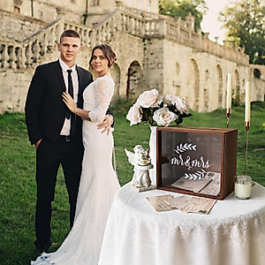 OurWarm Wooden Wedding Card Box for Reception, Money Gift Card Box for Wedding, Card Storage Box Wedding Decorations for Reception Party Birthday Wedding Gifts