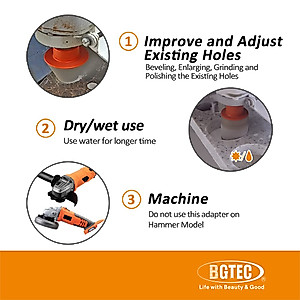 Diamond Core Drill Bits Set,BGTEC 8 Pieces Vacuum Brazed Hole Saw Kit for Porcelain Tile,Ceramic Granite Marble Stone Masonry Brick (25/35/45/50/65/75mm)