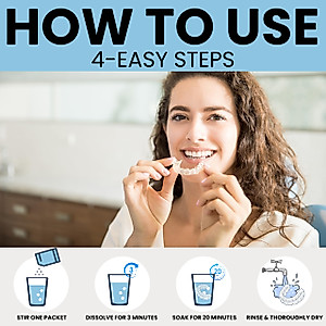 Smile Again Denture, Mouth Guard, Night Guard, Retainer Cleaner and Disinfectant - Mint Flavor - 6 Month Supply …