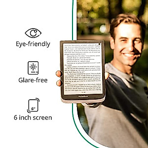 Pocketbook Touch Lux 5 | E-Book Reader | Glare-Free & Eye-Friendly E-Ink Technology | 6ʺ Touchscreen with HD Resolution | Wi-Fi | Adjustable SMARTlight | Micro-SD Slot | E-Reader in Ink Black
