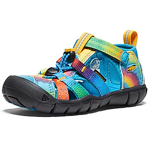 KEEN Seacamp 2 CNX Closed Toe Sandals, Vivid Blue/Original Tie Dye, 3 US Unisex Big Kid