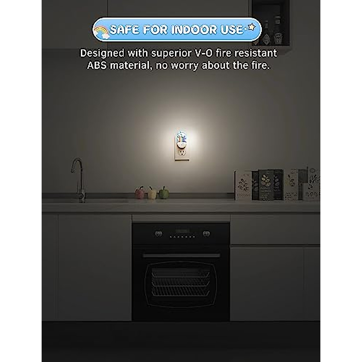 Rainbow Night Light, LOHAS[2 Pack] Plug in Night Light for Kids, 0.6W LED Dusk to Dawn Sensor Cute Nursery Gift, Daylight White 5000K, 30/60LM Nightlight for Baby Children Boy Toddler Decoration