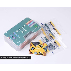 ELEGOO 17 Values 1% Resistor Kit Assortment, 0 Ohm-1M Ohm (Pack of 525) RoHS Compliant for Electronic Projects