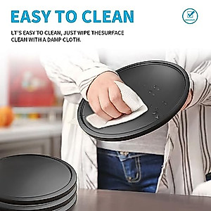 12 inch Bathroom Lazy Susan Counter Non-Skid Tray for Cabinet Pantry Kitchen Home Table, Made of Beech, DIY Assembly Turntable Lazy Susan Organizer Black