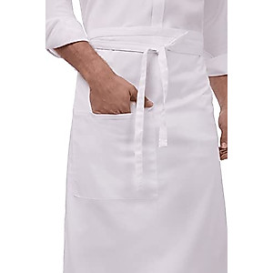 Chef Works Unisex Bistro Chef Apron, White, One Size