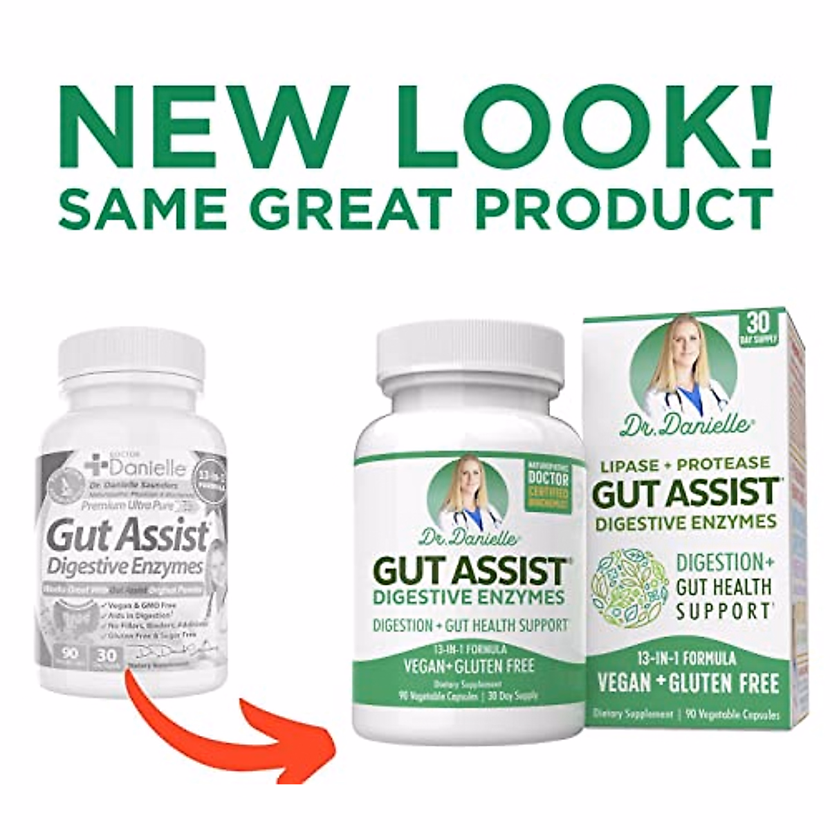 Gut Assist Digestive Enzymes Supplement to Aid in Breaking Down Proteins, Fats, and Carbohydrates for Digestion, Vegetarian Formula for Better Digestion & Lactose Absorption with Amylase & Protease