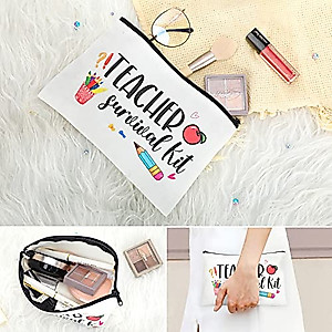 Teacher Appreciation Gifts Basket With Pouch Bag, Bookmarks, Pen Holder, Pen, Candle, Bath Bomb, 12oz Wine Tumbler for Women, Christmas / Back to School Gifts